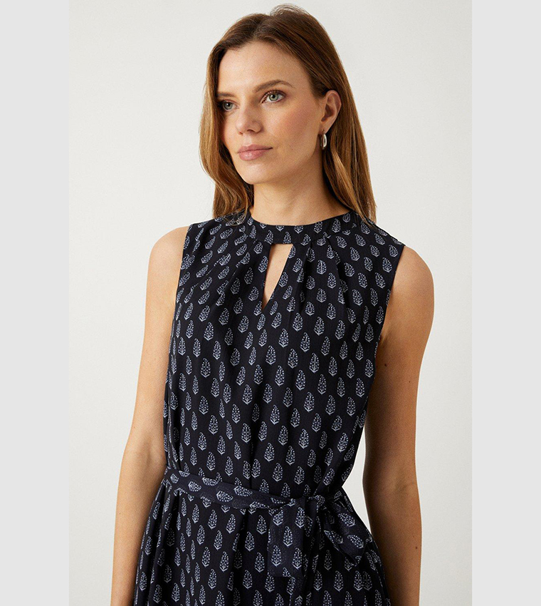 Buy Wallis Blue Paisley Border Sleeveless Maxi Dress In Blue ...