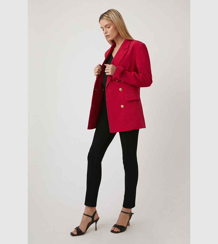 Buy Wallis Pink Double Breasted Military Blazer In Pink | 6thStreet UAE