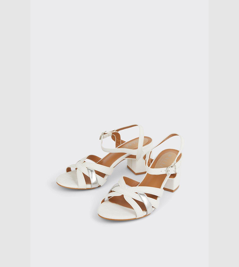 Buy Wallis Sakura Detailed Crossover Strap Block Heeled Sandals In ...