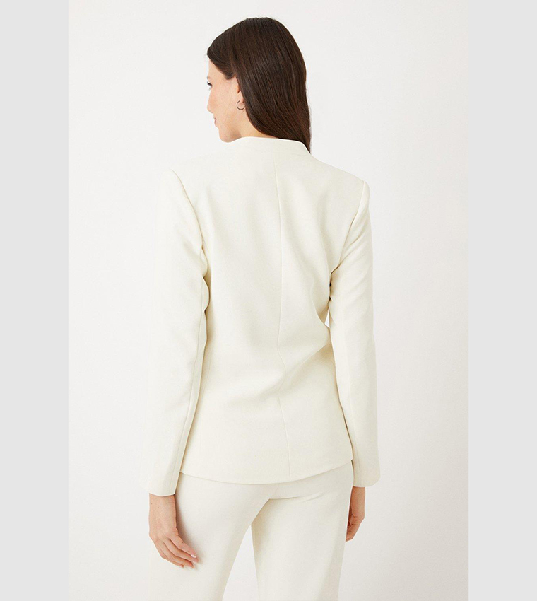 Buy Wallis Collarless Smart Blazer In Ivory | 6thStreet Saudi Arabia