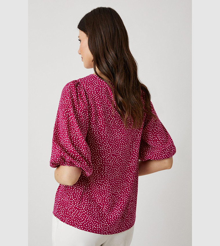 Buy Wallis Pink Spot Woven Top In Pink | 6thStreet Oman