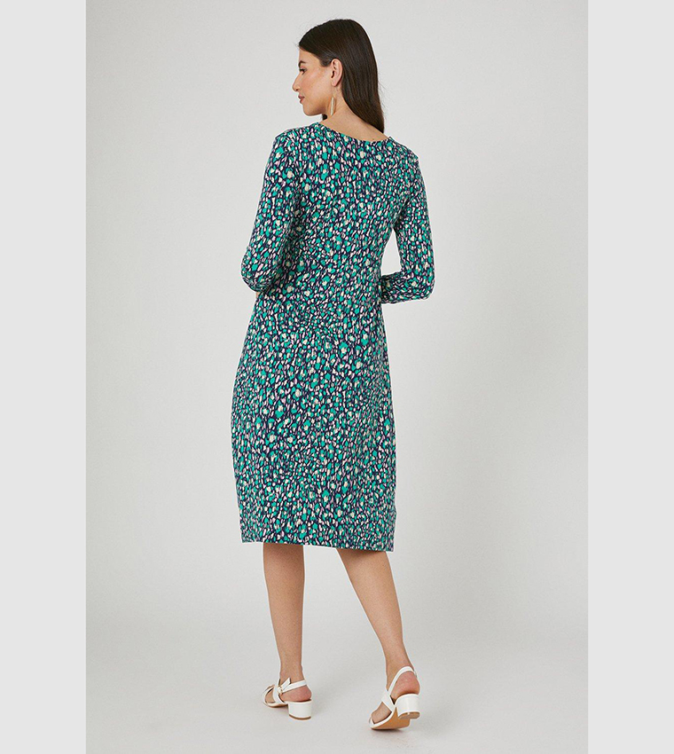 Buy Wallis Blue Geo Empire Seam Jersey Midi Dress In Blue | 6thStreet ...