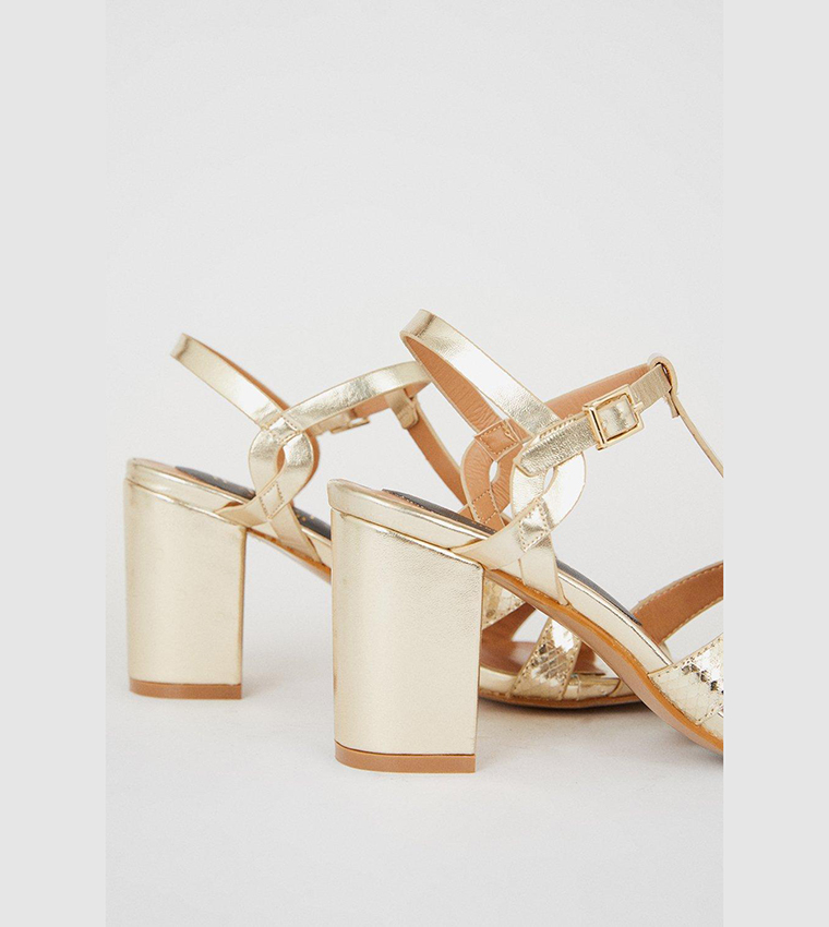 Buy Wallis Sabrina Block Heel Sandals In CHAMPAGNE | 6thStreet Kuwait