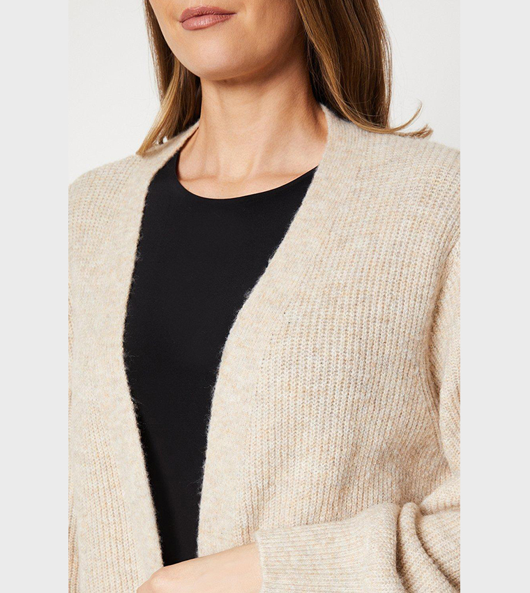 Buy Wallis Longline Cosy Edge To Edge Cardigan In Beige | 6thStreet Qatar