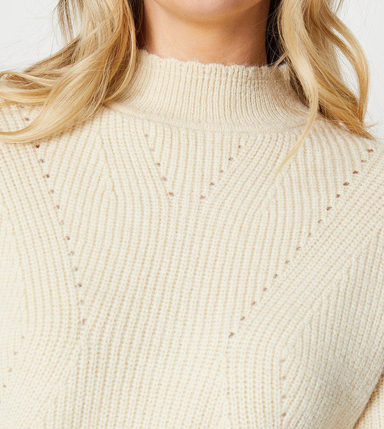 Buy Wallis Transfer Ribbed Detail Chunky Sweater In Ivory | 6thStreet Qatar