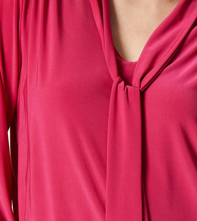 Buy Wallis Tie Neck Jersey Top In Pink | 6thStreet Saudi Arabia