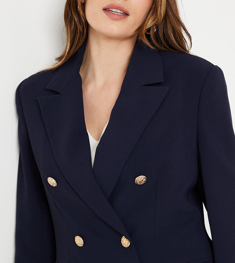 Buy Wallis Double Breasted Military Blazer In Navy | 6thStreet Qatar