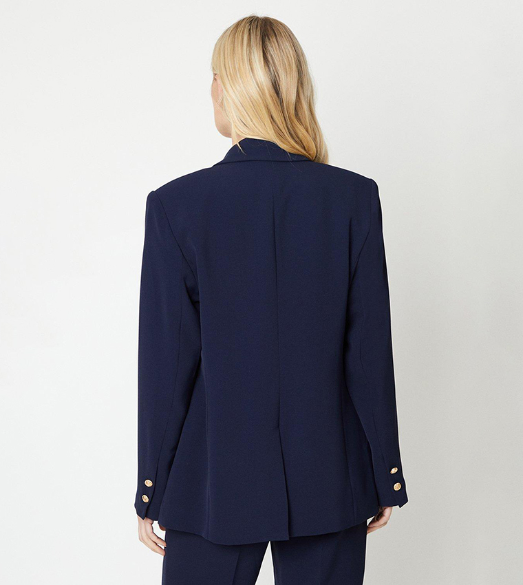 Buy Wallis Petite Double Breasted Military Blazer In Navy | 6thStreet ...