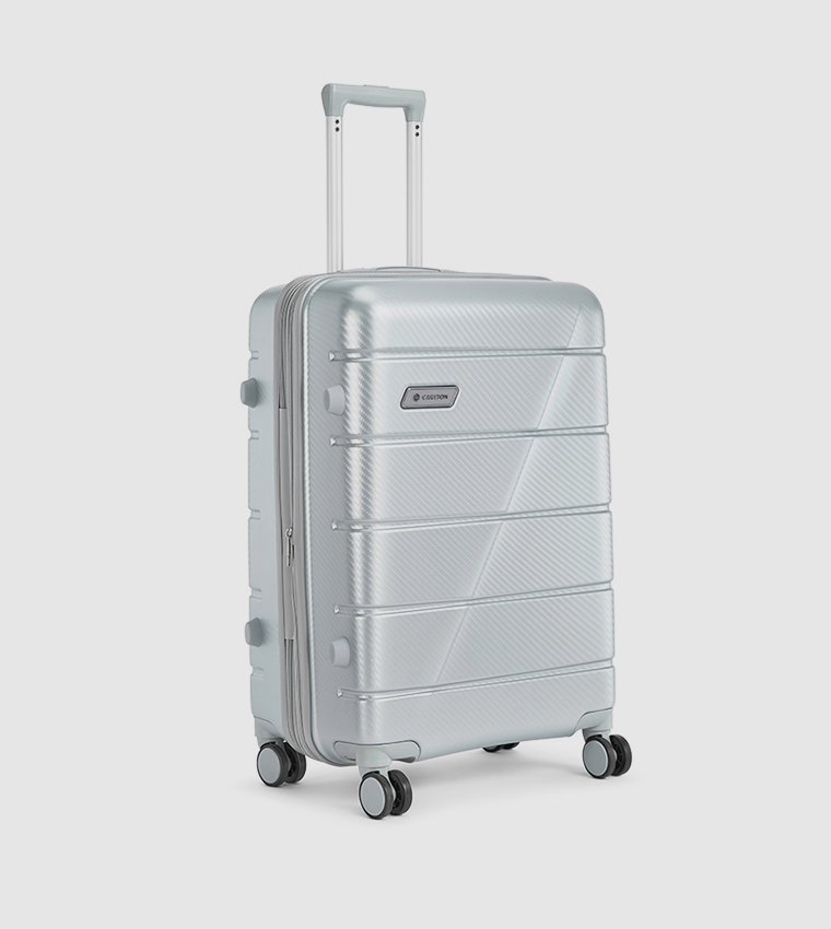 Buy CARLTON Milan Hard Shell Spinner Trolley Bag Large (80cm) In Silver ...
