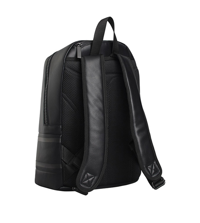 Buy Calvin Klein Striped Logo Pu Round Backpack Backpacks Ck Black In ...