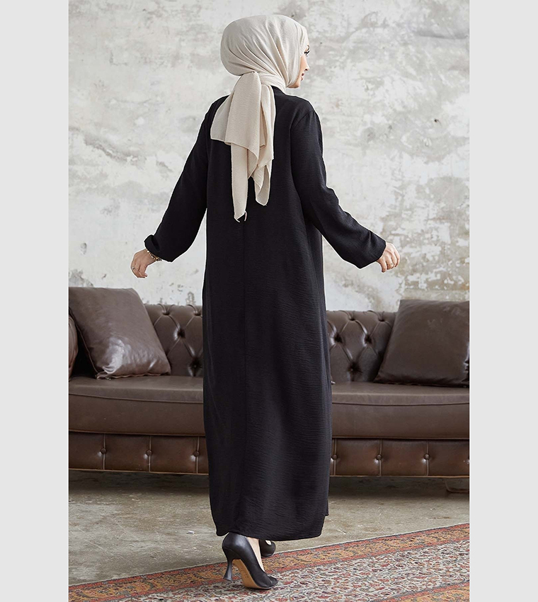 Buy INSTYLE Ayrobin Abaya With Robe In Black | 6thStreet Kuwait