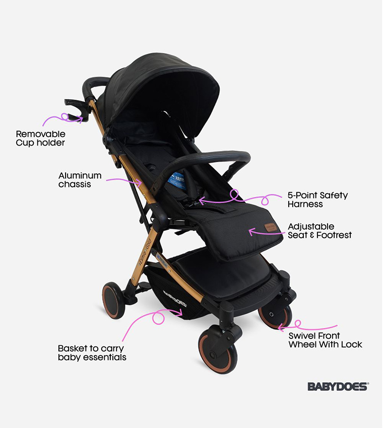 Buy BABYDOES Esmio Gold Travel Lite 5 Point Harness Shock Proof Baby ...