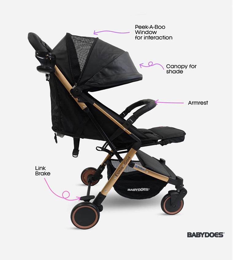 Buy BABYDOES Esmio Gold Travel Lite 5 Point Harness Shock Proof Baby ...
