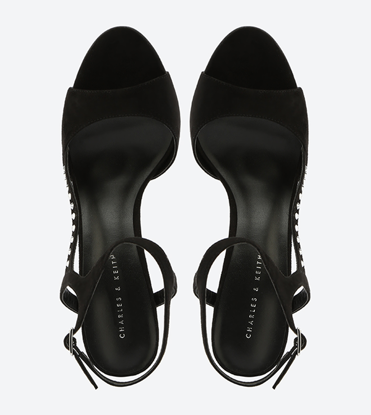 Buy Charles & Keith Embellished Details Ankle Strap Sandals Black CK1 ...