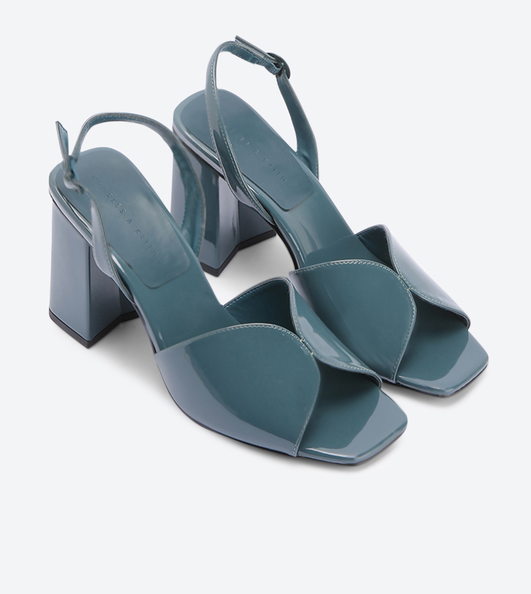 Buy Charles & Keith Open Toe Slingback Buckle Closure Block Heel ...