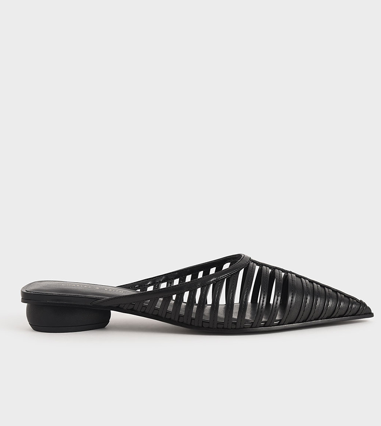 Buy Charles & Keith Caged Mules Black In Black | 6thStreet Qatar