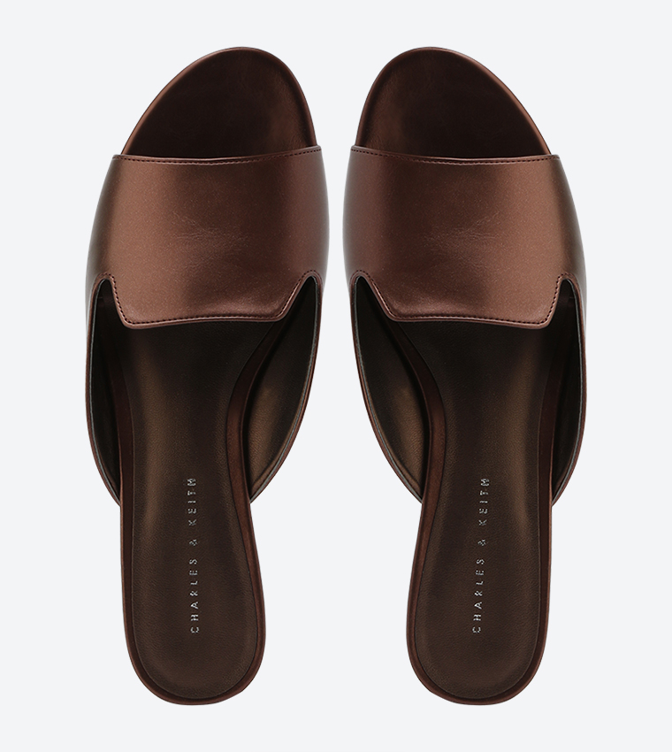 Buy Charles & Keith Low Wedge Mules Dark Brown CK1 80030328 In Dark ...