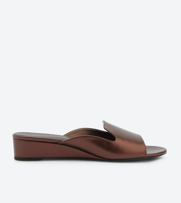 Buy Charles & Keith Low Wedge Mules Dark Brown CK1 80030328 In Dark ...