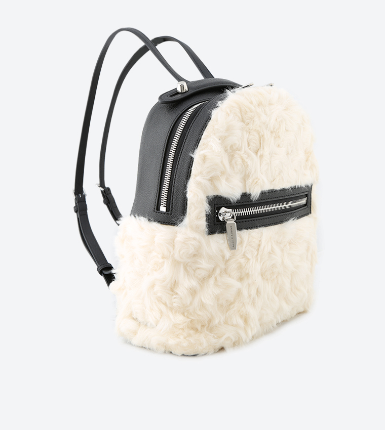 Buy Charles & Keith Front Zip Furry Backpack Multi In Multiple Colors ...