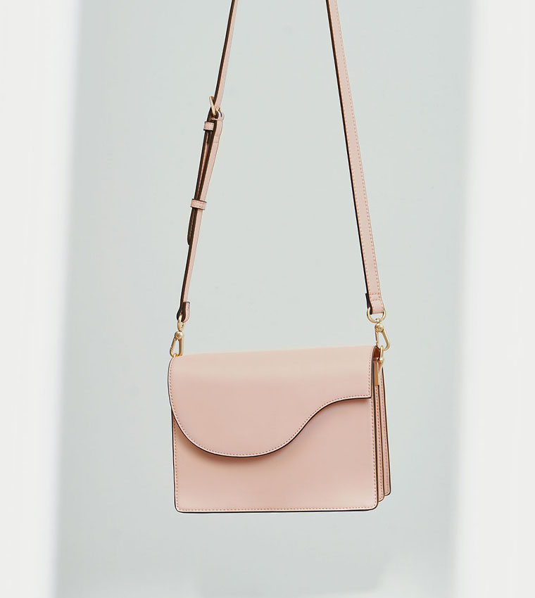 Buy Charles & Keith Angular Flap Shoulder Bag Pink In Pink | 6thStreet ...