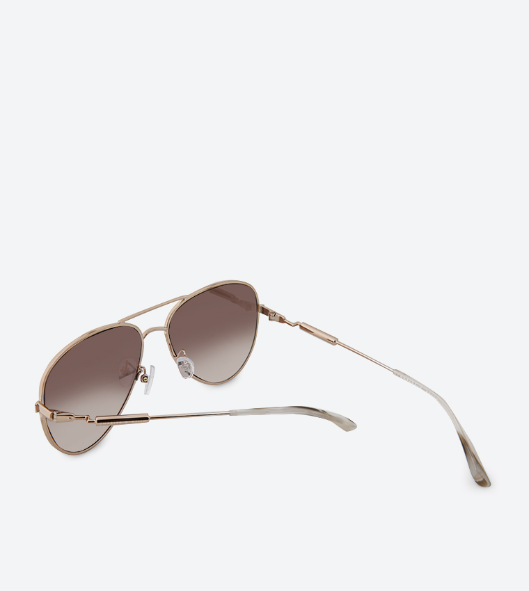 Buy Charles & Keith Wire Frame Aviators Sunglass Rose Gold In Rose Gold ...