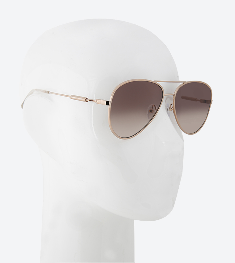Buy Charles & Keith Wire Frame Aviators Sunglass Rose Gold In Rose Gold ...