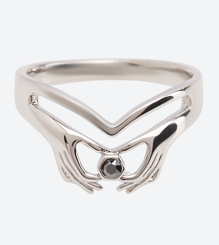 Buy Charles & Keith Single Crystal Ring Silver CK5 31430045 In Silver ...