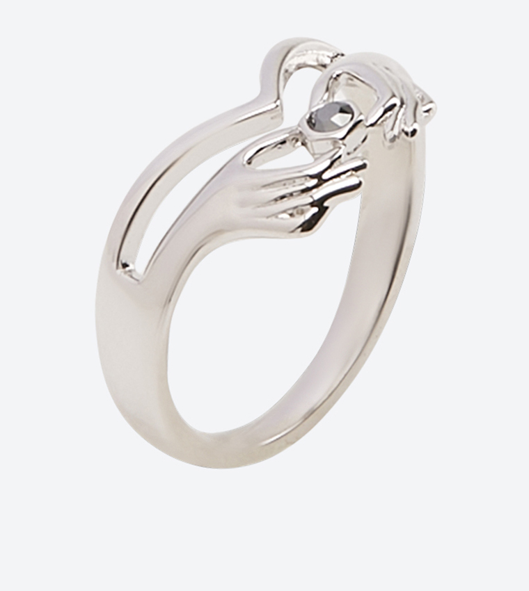 Buy Charles & Keith Single Crystal Ring Silver CK5 31430045 In Silver ...