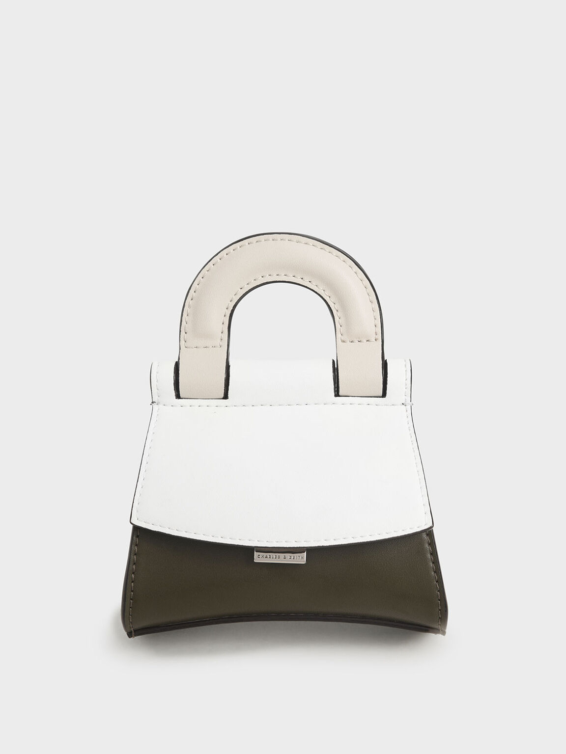 Buy Charles & Keith Mini Patent Top Handle Pouch Bag White In White ...