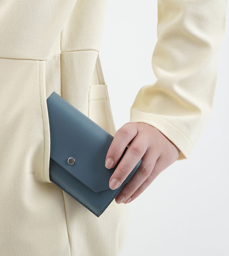 Buy Charles & Keith Reversible Front Flap Card Holder Blue In Blue ...