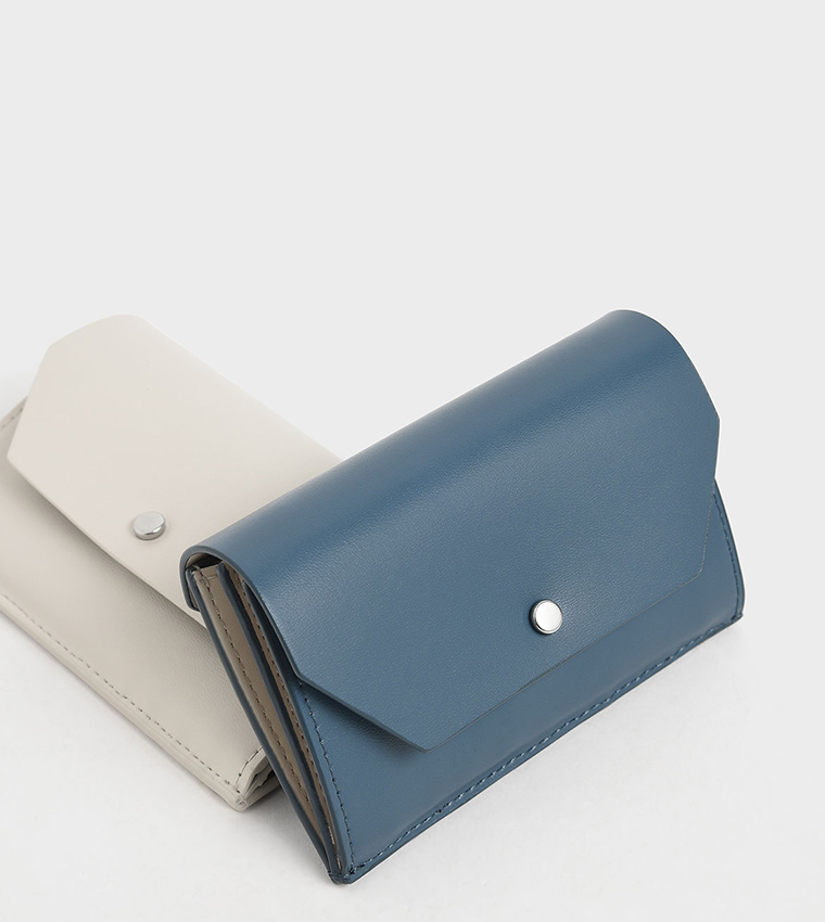 Buy Charles & Keith Reversible Front Flap Card Holder Blue In Blue ...