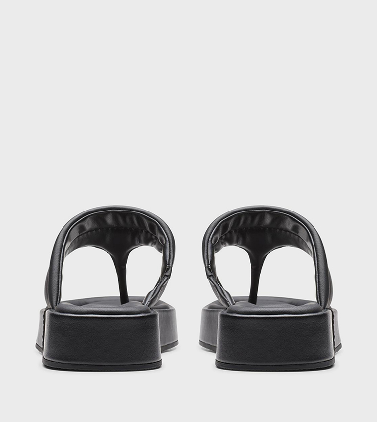 Buy Clarks ALDA WALK Thong Strap Flat Sandals In Black | 6thStreet ...