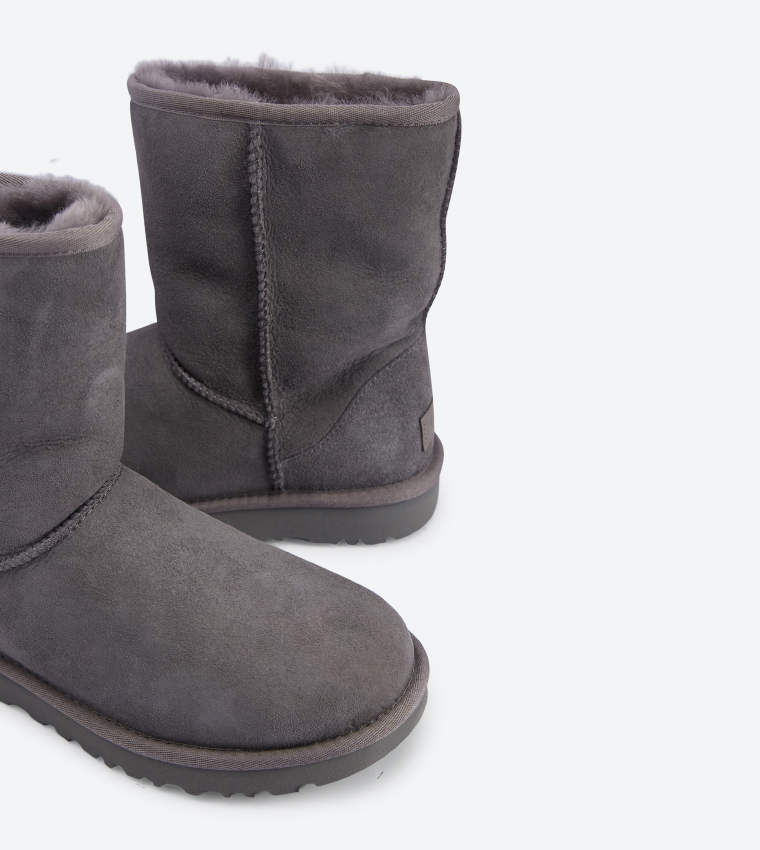 Buy Ugg Classic Short Round Toe Boots In Grey | 6thStreet Qatar