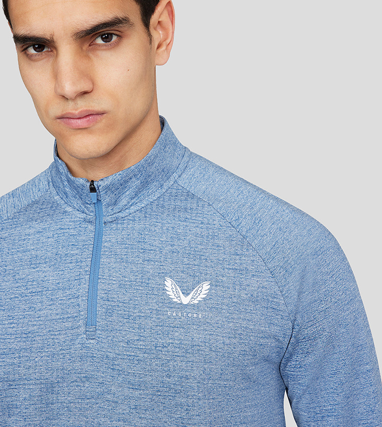 Buy Castore Logo Detail Half Zip Active Top In Blue | 6thStreet UAE