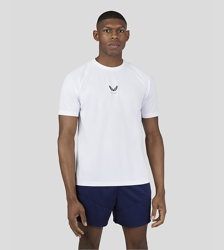 Buy Castore Logo Detail Crew Neck Active T Shirt In White | 6thStreet UAE