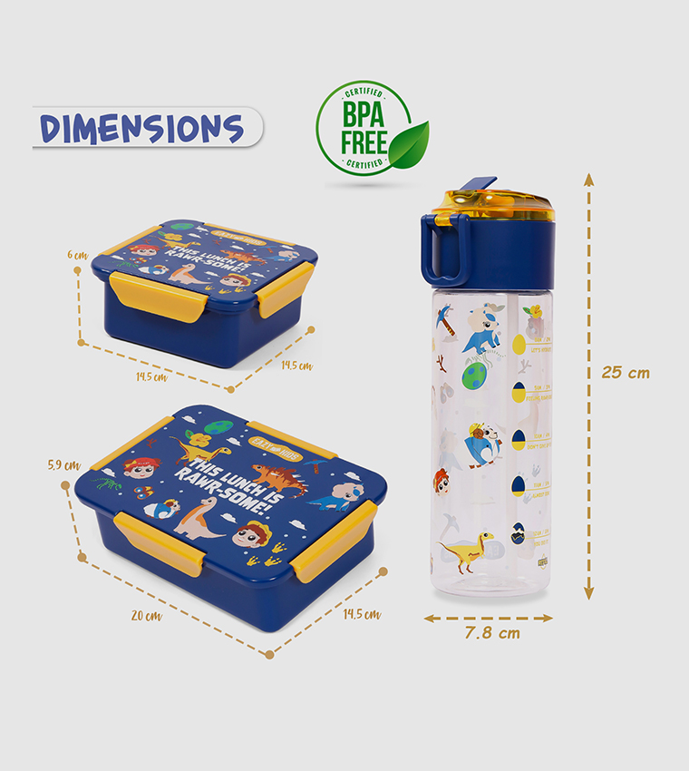 Buy Eazy Kids @ Sambox Dinosaur School Bag Combo (Set Of 5) In Blue ...