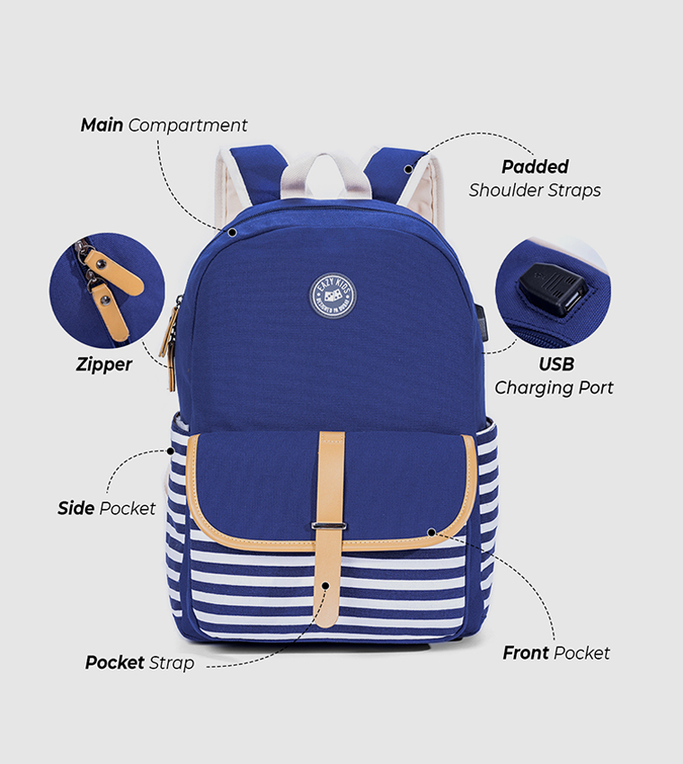 Buy Eazy Kids @ Sambox Dinosaur School Bag Combo (Set Of 5) In Blue ...