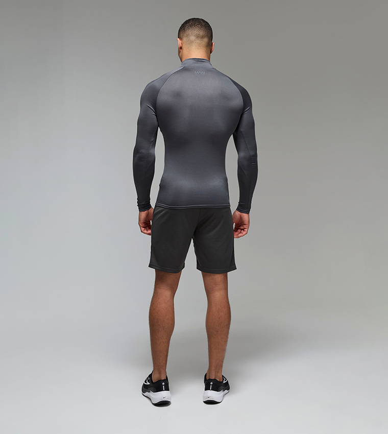 Buy BoohooMAN Lightweight Active Raglan Muscle Fit 1/4 Zip Active Top ...