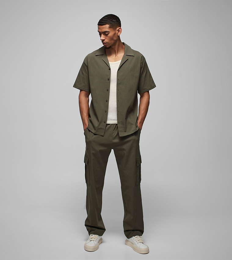 Buy BoohooMAN Revere Short Sleeves Oversized Shirt & Trouser Set Non ...