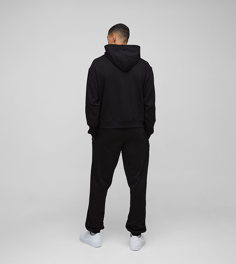 Buy BoohooMAN OFCL Print Hooded Co Ord Set In Black | 6thStreet UAE