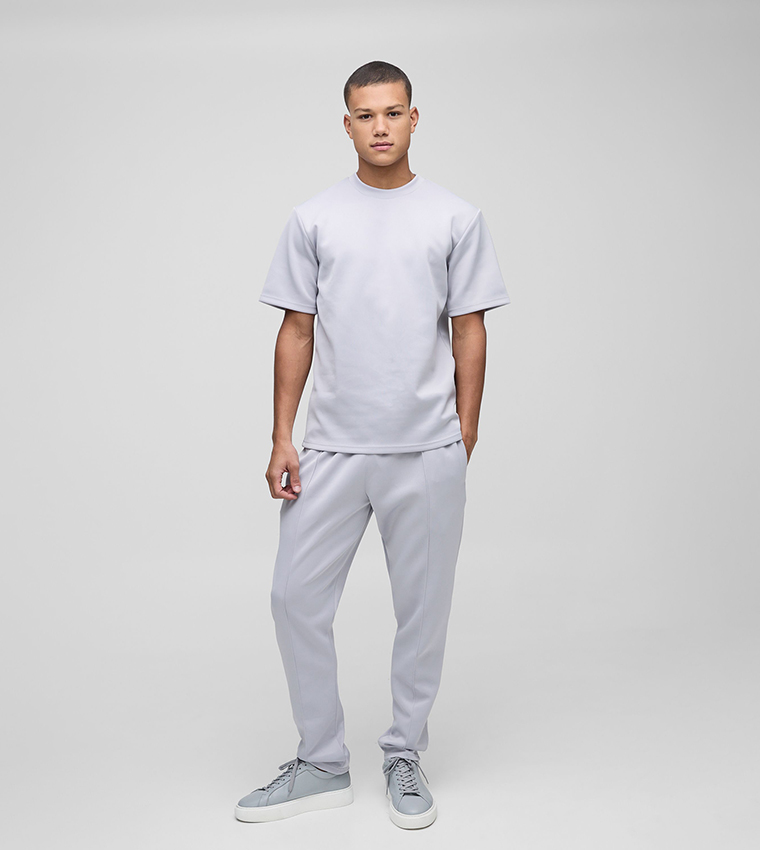 Buy BoohooMAN Scuba Short Sleeves Co Ord Set In Grey | 6thstreet Saudi ...