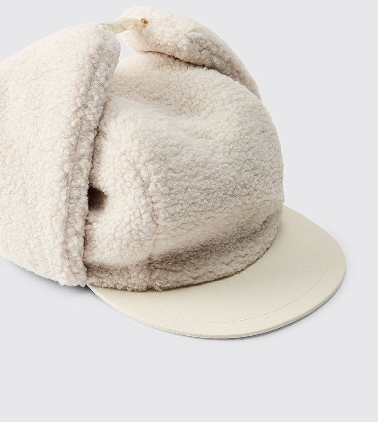 Buy BoohooMAN Woven Tab Borg Trapper Hat In Beige | 6thStreet UAE
