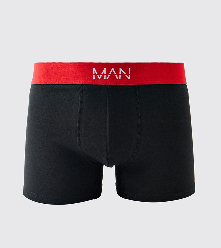 Buy BoohooMAN 3 Pack Logo Waistband Trunks In Multiple Colors ...