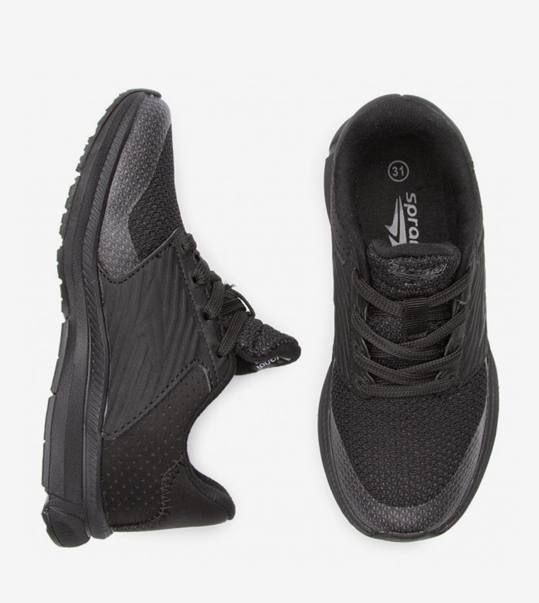 Buy Sprandi @ CCC Logo Details Round Toe Lace Up Sneakers Black CP40 ...