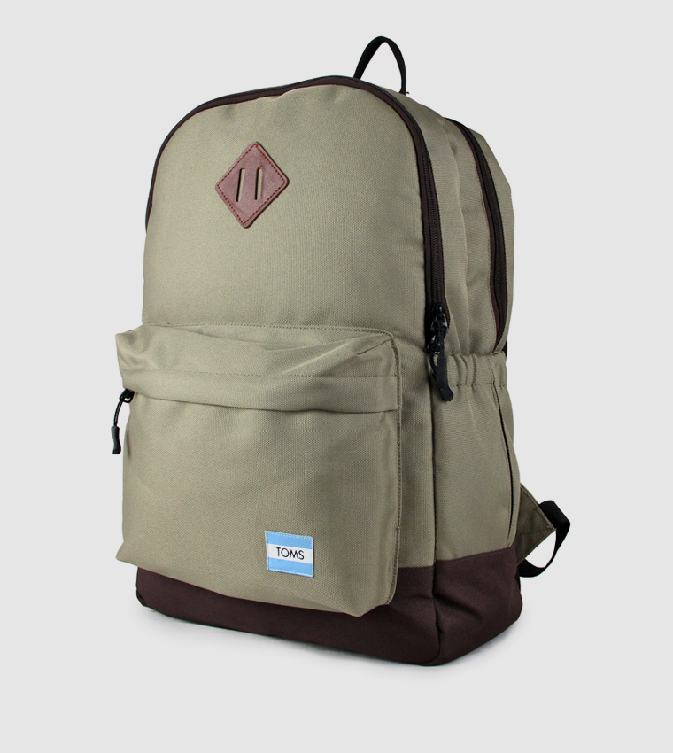 Buy Toms Color Block Essential School Backpack In Olive | 6thStreet UAE