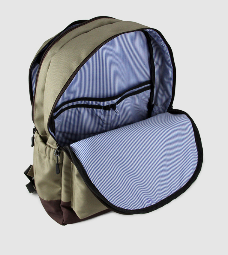 Buy Toms Color Block Essential School Backpack In Olive | 6thStreet UAE