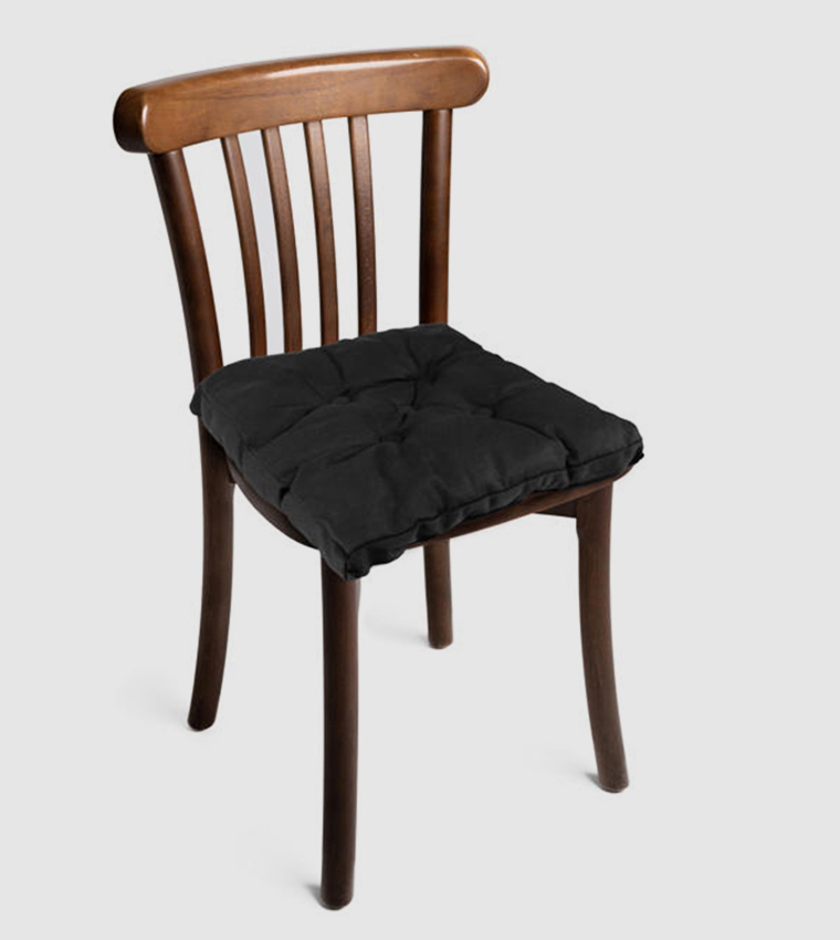 Buy Cotton Home Cotton Home Quilted Chair Pad, Black, 40x40cm In Black ...