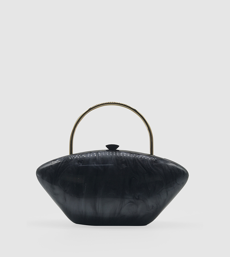 Buy Cuple Marble Top Handle Clutch In Black | 6thStreet UAE