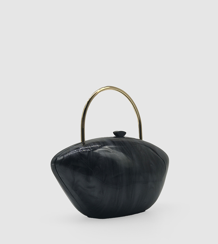 Buy Cuple Marble Top Handle Clutch In Black | 6thStreet UAE