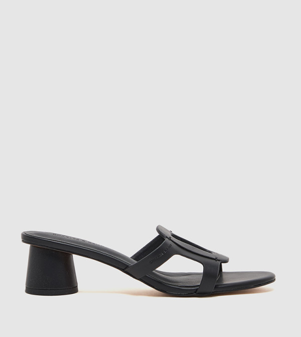 Buy Charles & Keith EASLEY Cut Out Heeled Sandals In Black | 6thStreet UAE
